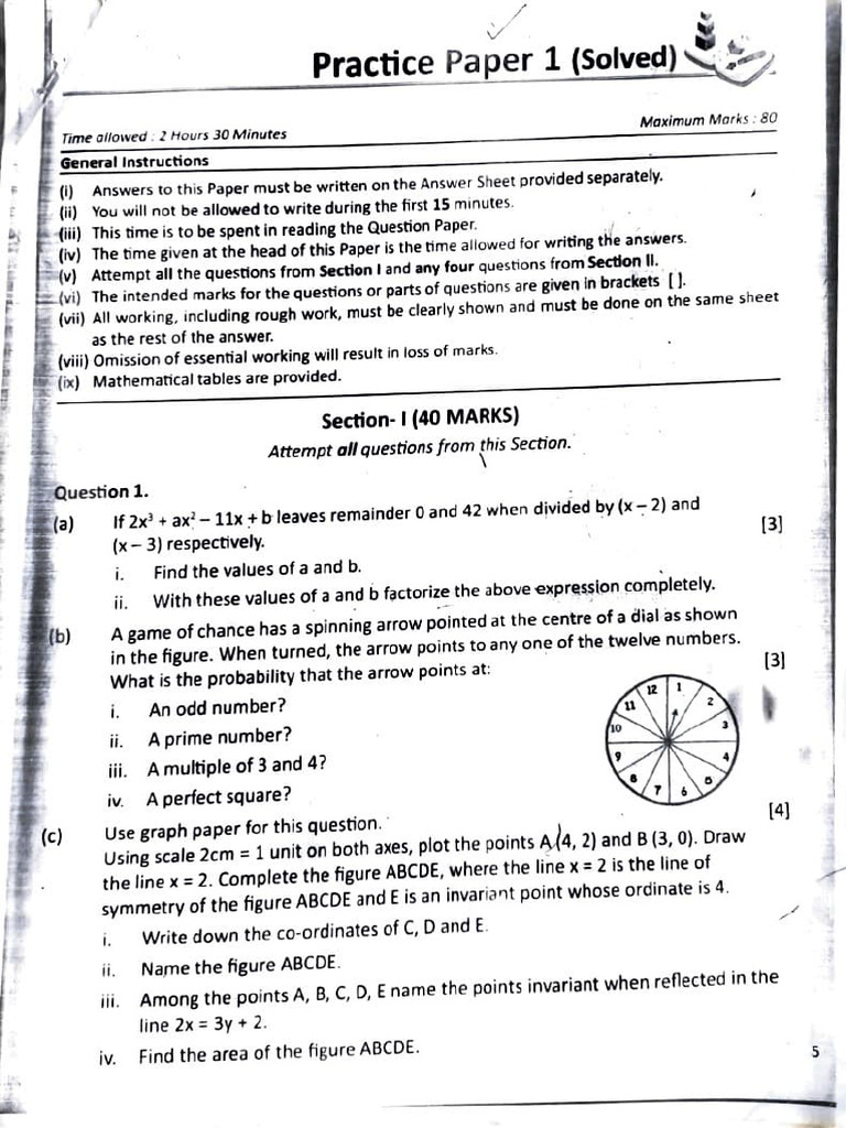 Practise paper 1 | PDF | Geometry | Euclidean Geometry