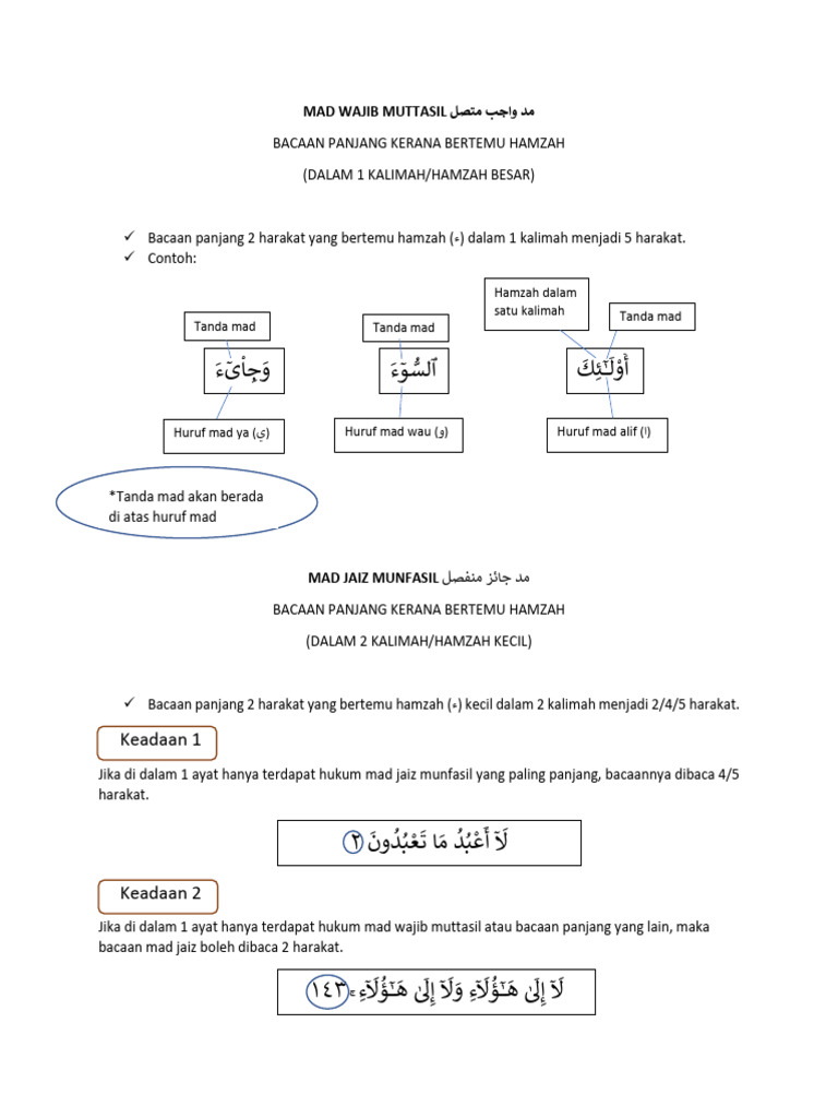 Hukum Mad Wajib dan Jaiz dalam Tajwid | PDF