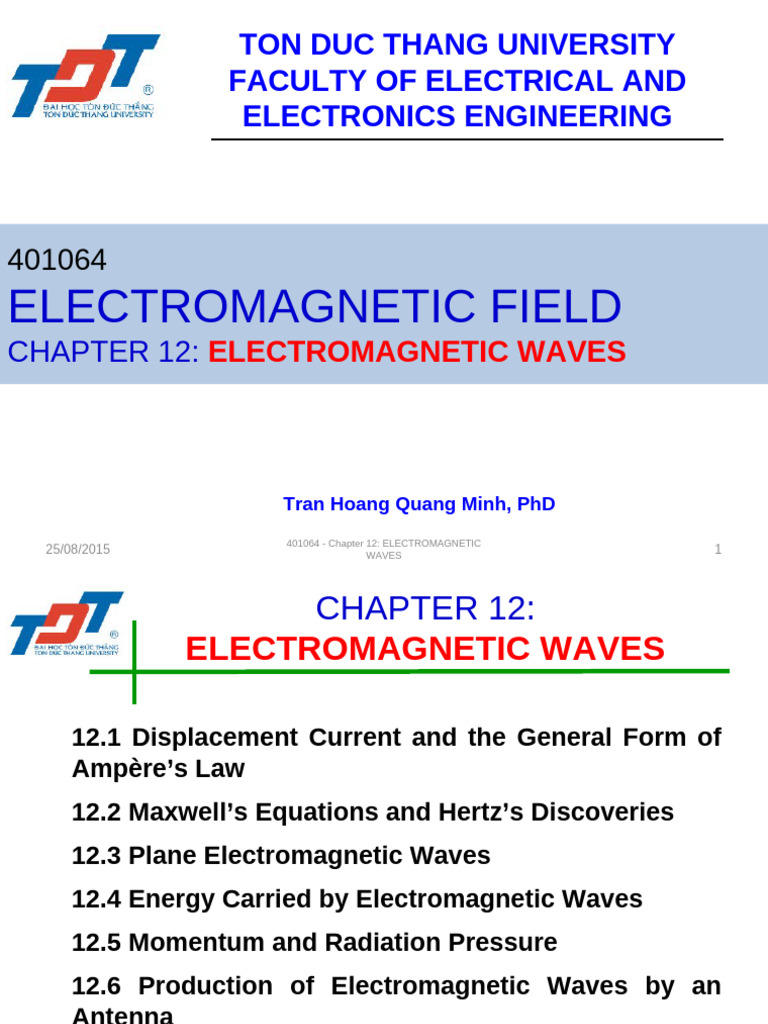 Chapter 12. Electromagnetic Waves | PDF | Electromagnetic Radiation | Waves