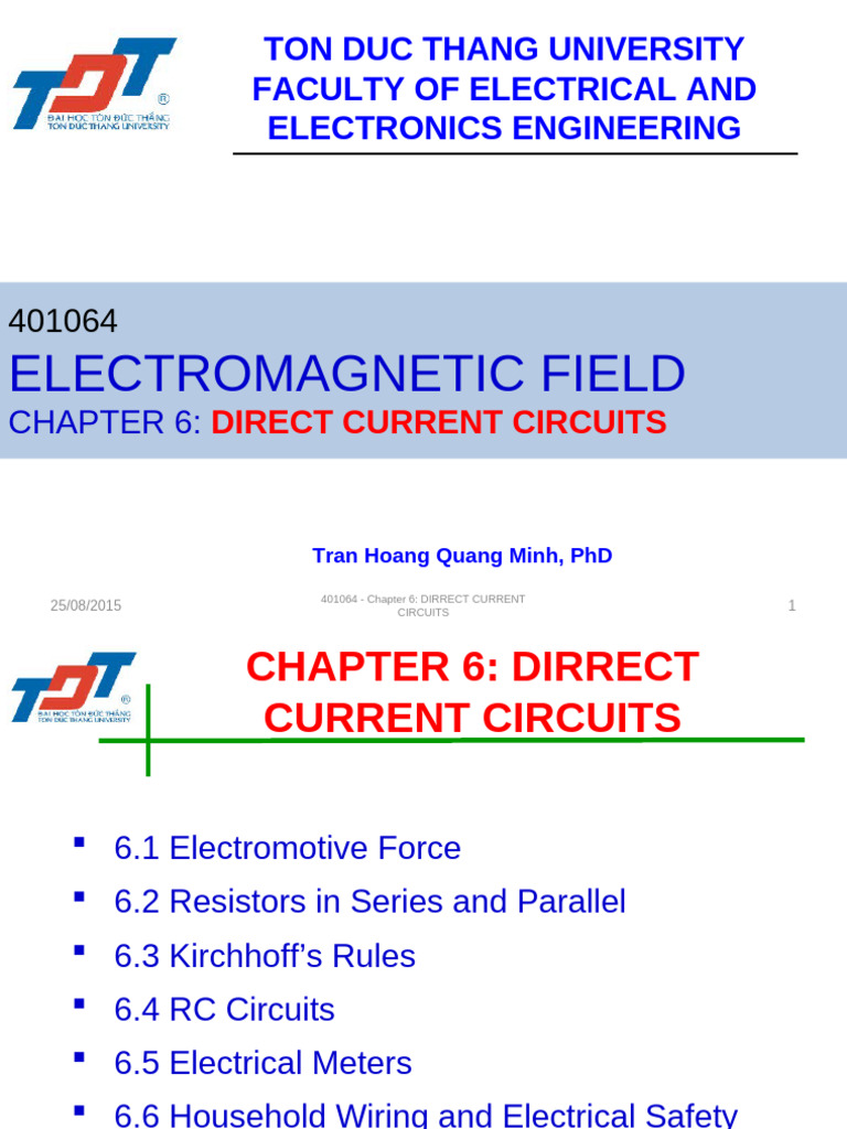 Chapter 6. Direct Current Circuits | PDF | Series And Parallel Circuits ...