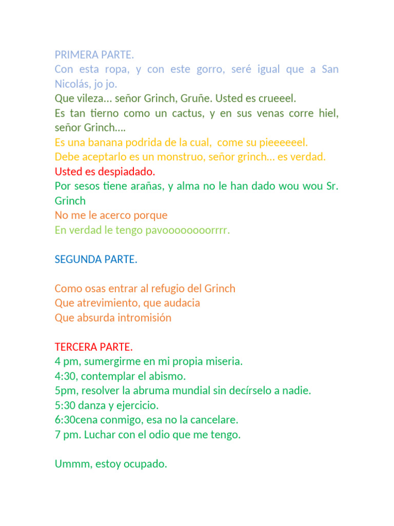 Guion Del Grinch | PDF