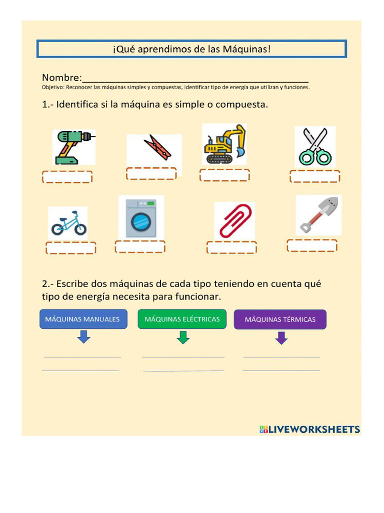 Actividad Maquinas Simples o Compuestas | PDF
