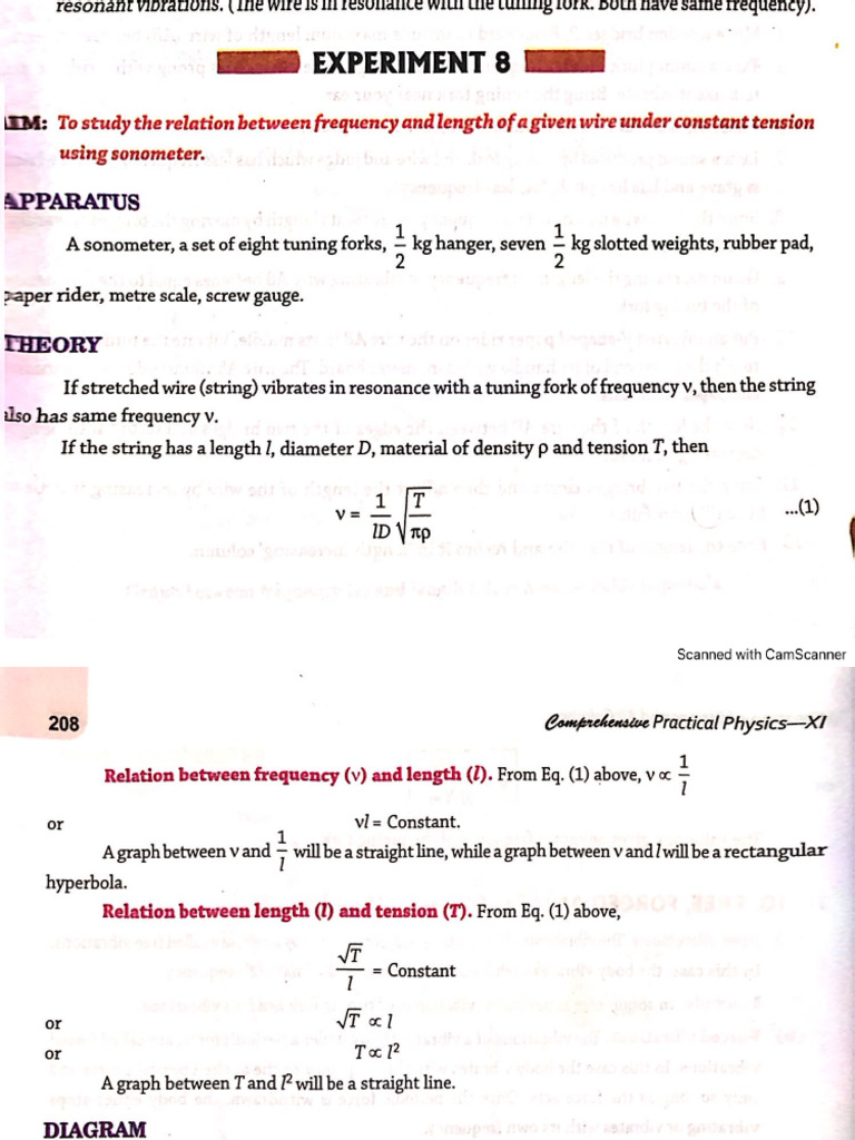 Sonometer Experiment | PDF