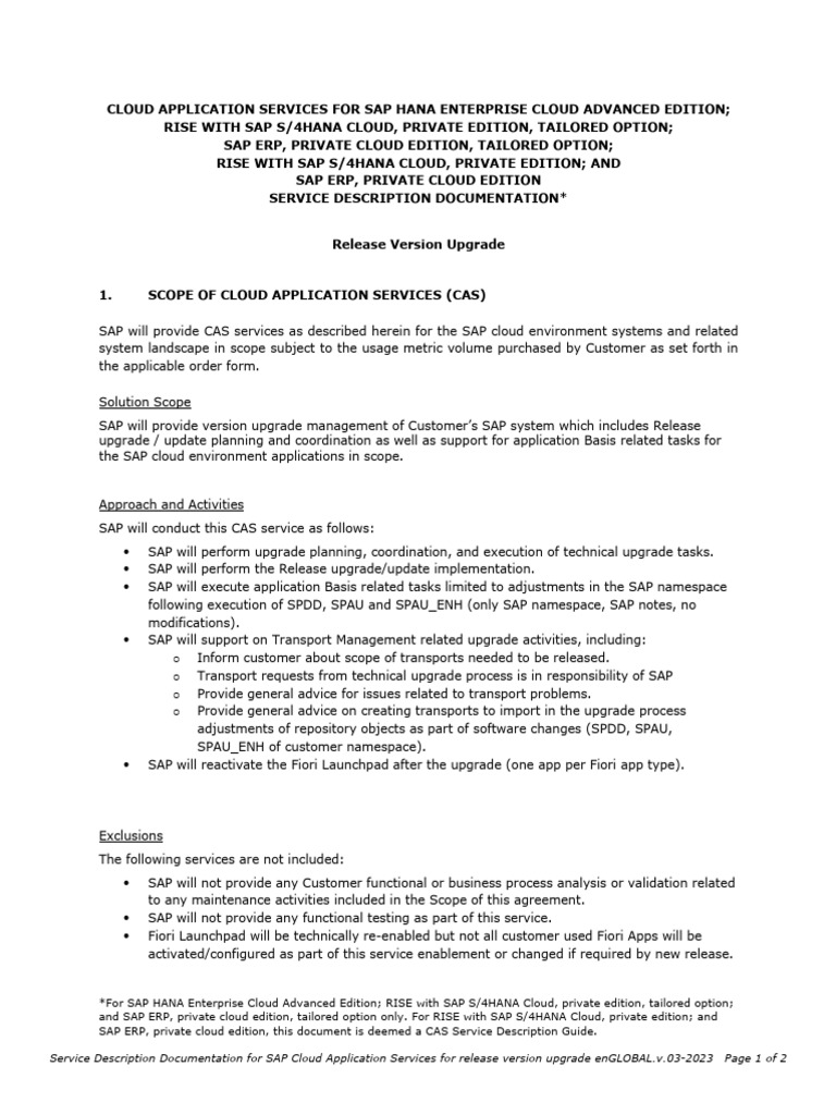 SAP Cloud Services Upgrade Guide | PDF | Cloud Computing | Namespace