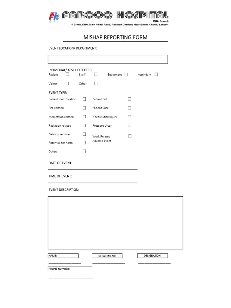 Patient Mishap Report | PDF