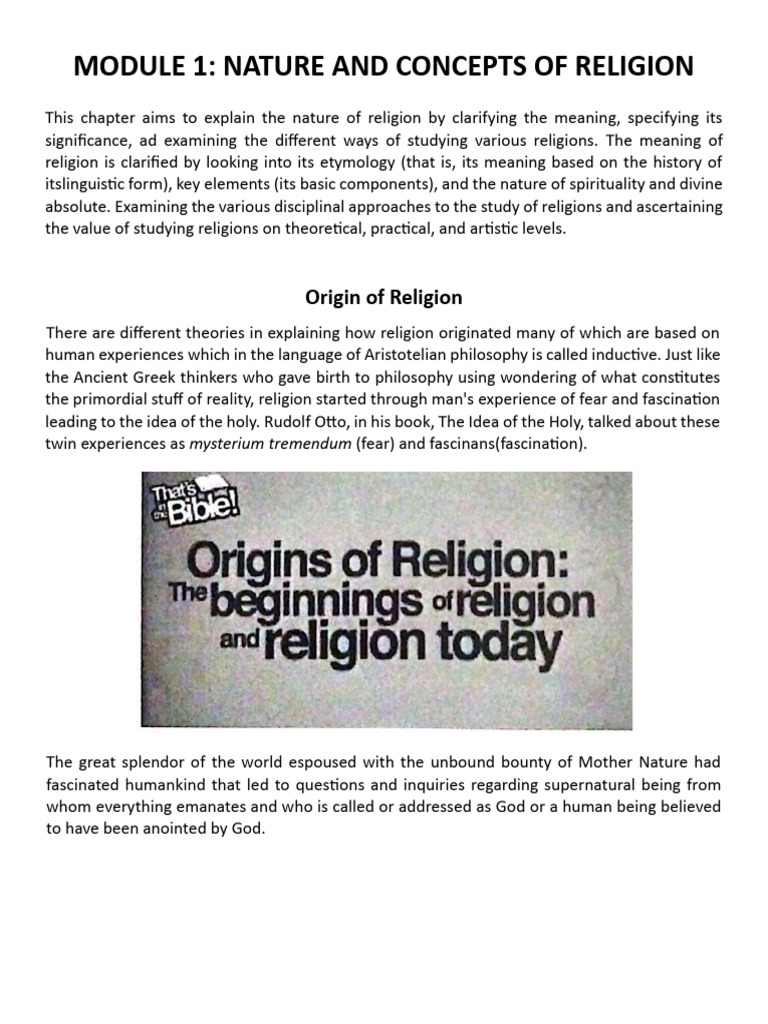 Module 1 - Nature and Concepts of Religion | PDF | Spirituality ...