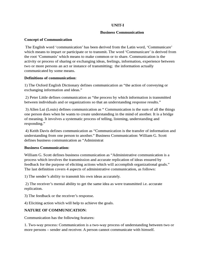 Business communication unit 1 | PDF | Communication | Information