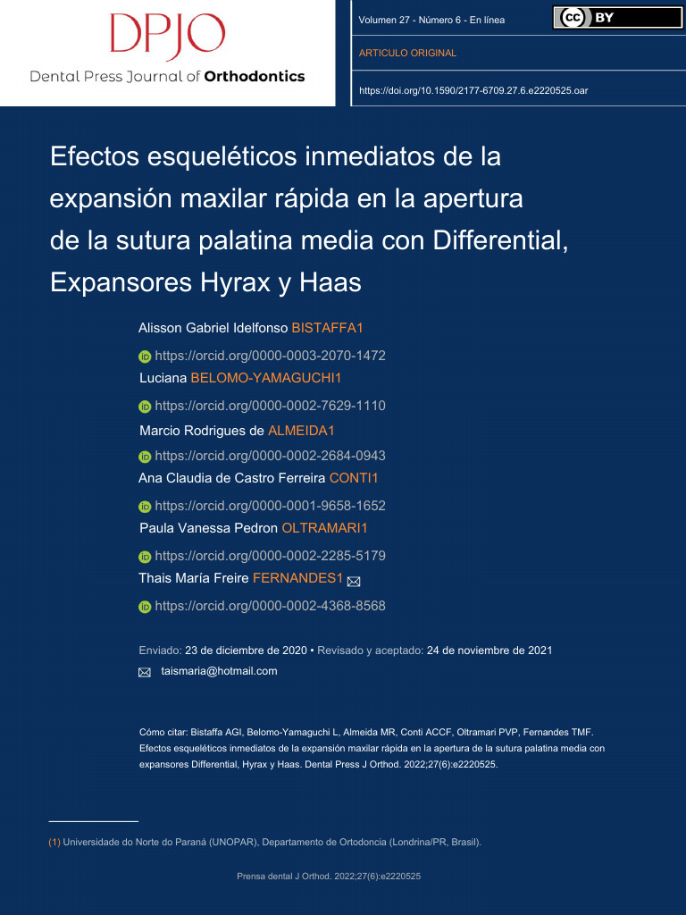 Efectos de expansores Hyrax y Haas | PDF | Ortodoncia | Ramas de ...
