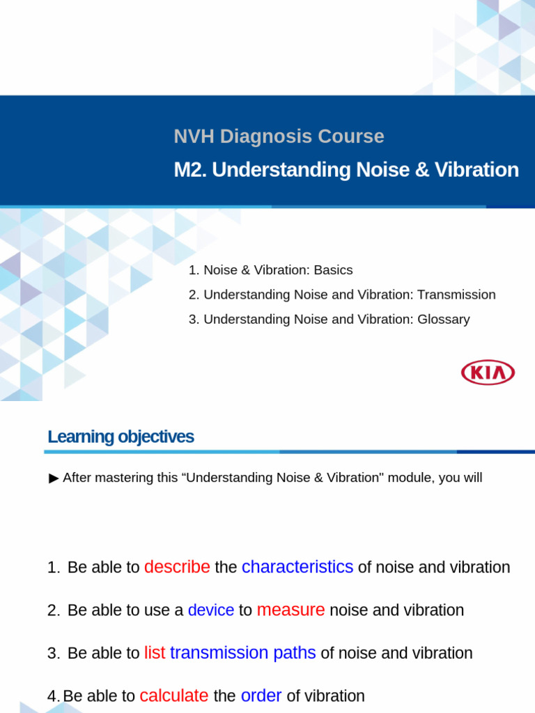2. NVH_Diagnosis Course_Slide_M2_EN_KIA | PDF | Sound | Decibel