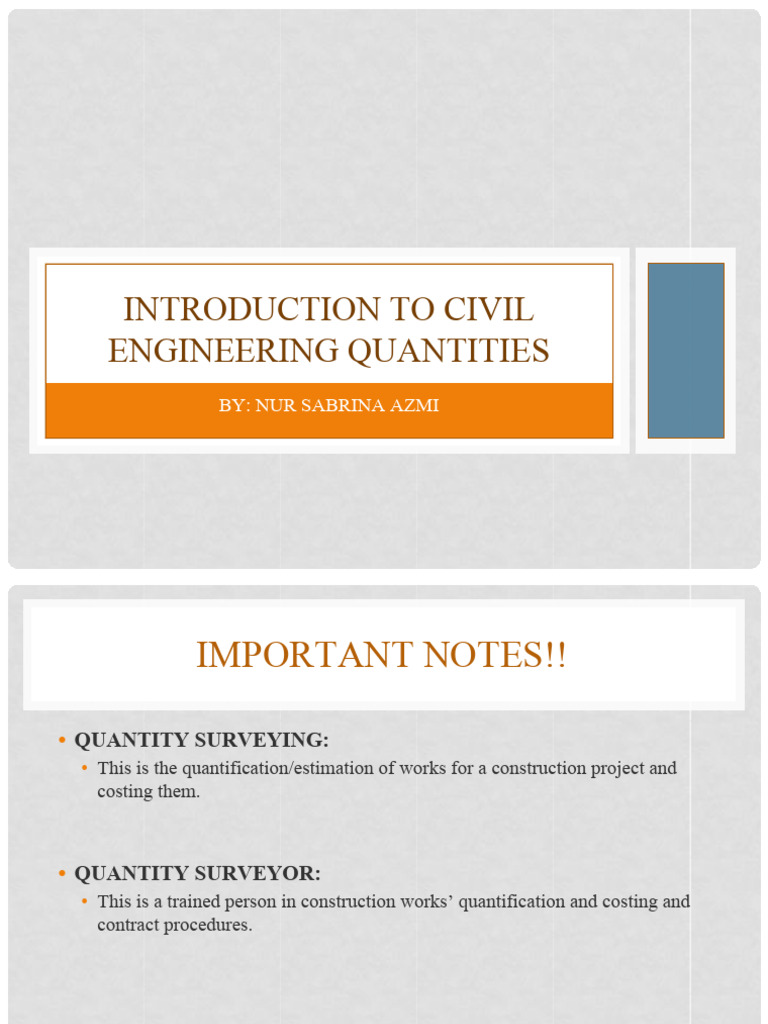 Chap 1 - Introduction To Civil Engineering Quantities | PDF ...
