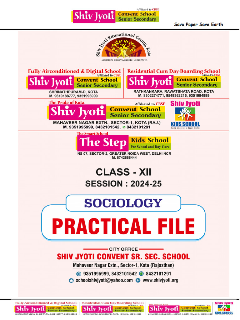 Class - 12 - Sociology - Project File | PDF | Citation | Thesis