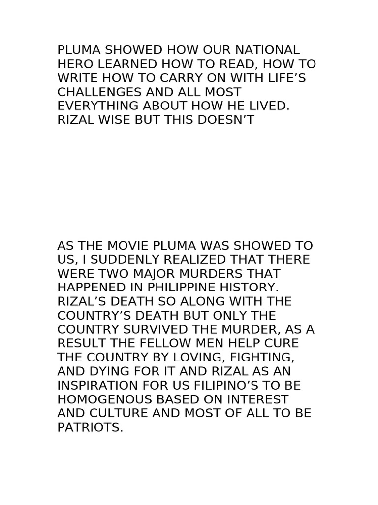 Loving, Fighting, and Dying For It and Rizal As An Inspiration For Us ...