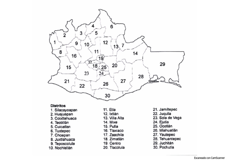 Mapa Estado Oaxaca Con Nombres | PDF