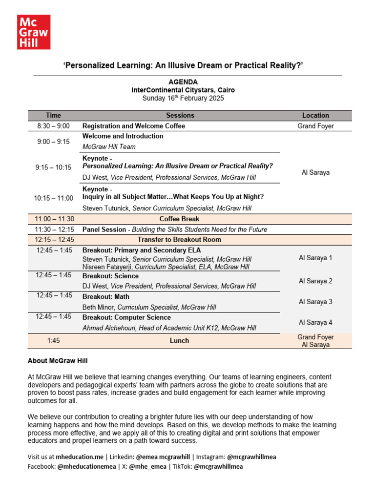 Educators' Forum on Personalized Learning | PDF | Pedagogy | Cognition