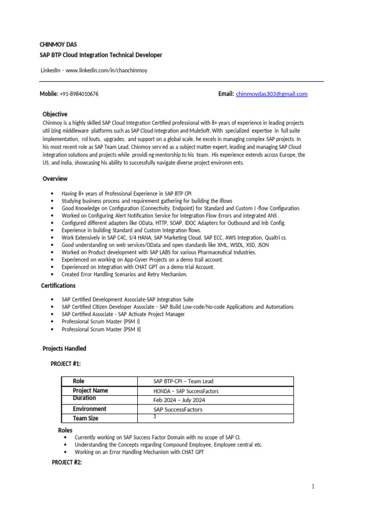 AWC - Chinmoy Das - SAP BTP CPI | PDF | Web Service | Soap