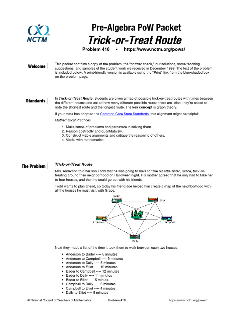 Route | PDF | Trick Or Treating