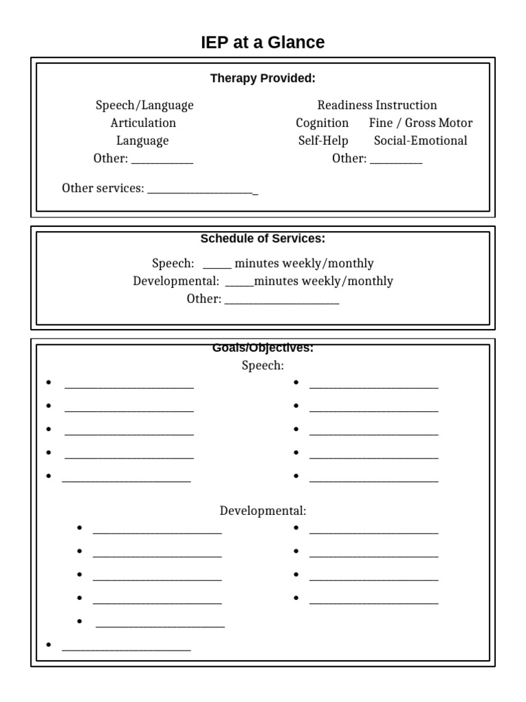 IEP at a Glance | PDF