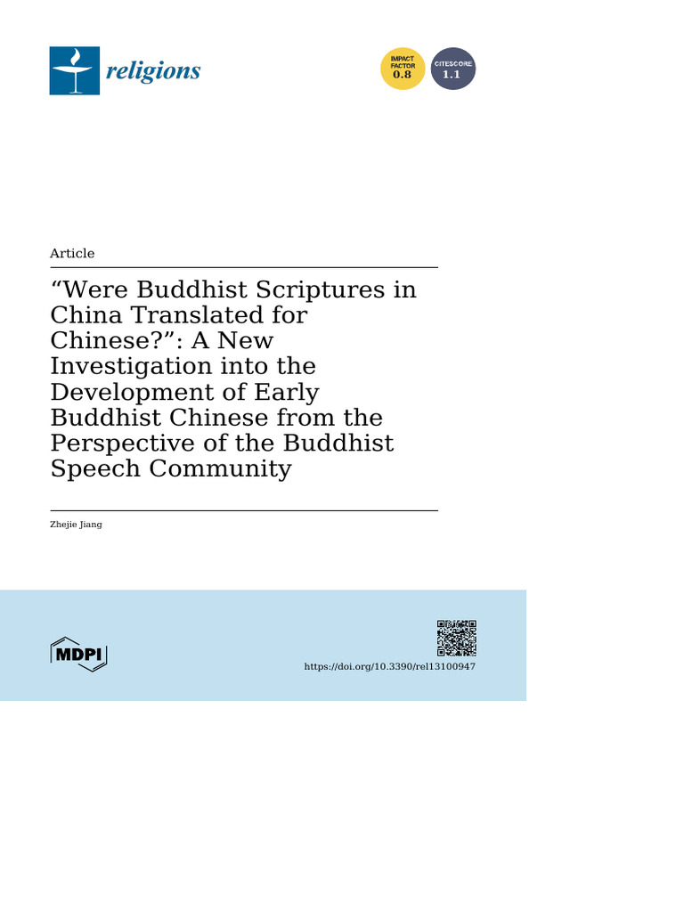 Were Buddhist Scriptures in China Translated for Chinese | PDF ...
