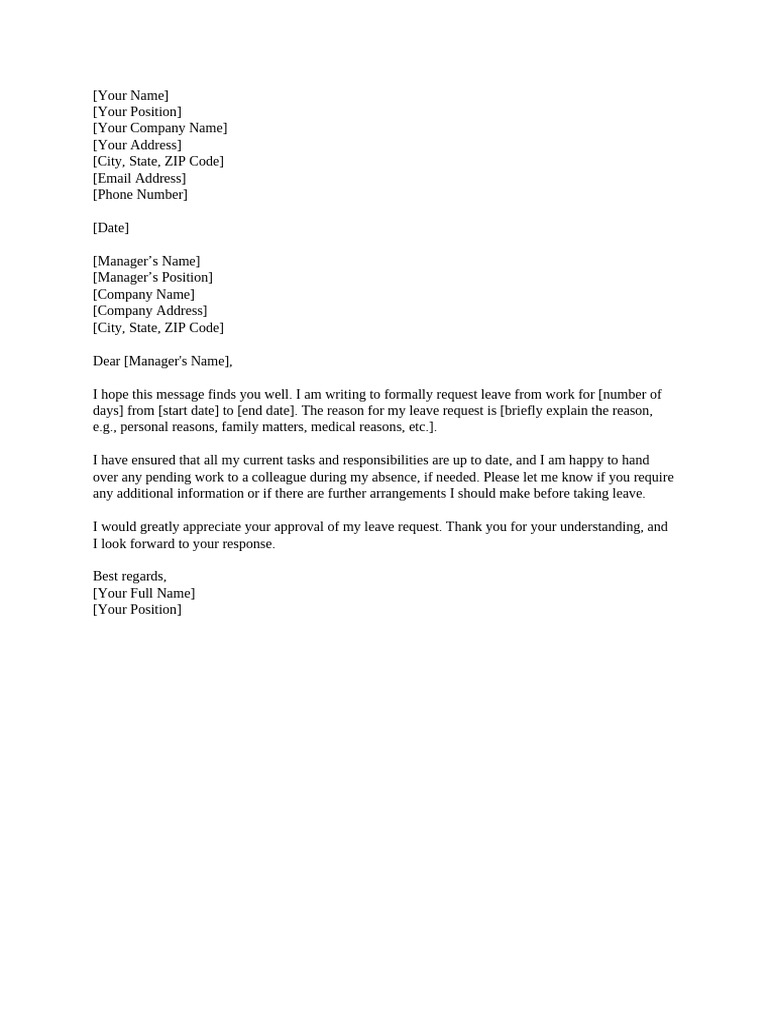 Leave Application | PDF