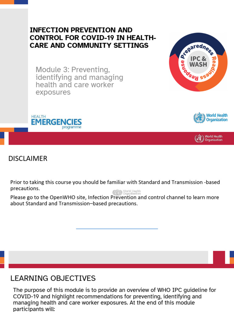 IPC_COVID-19_Module_3_en | PDF | Occupational Safety And Health | Infection