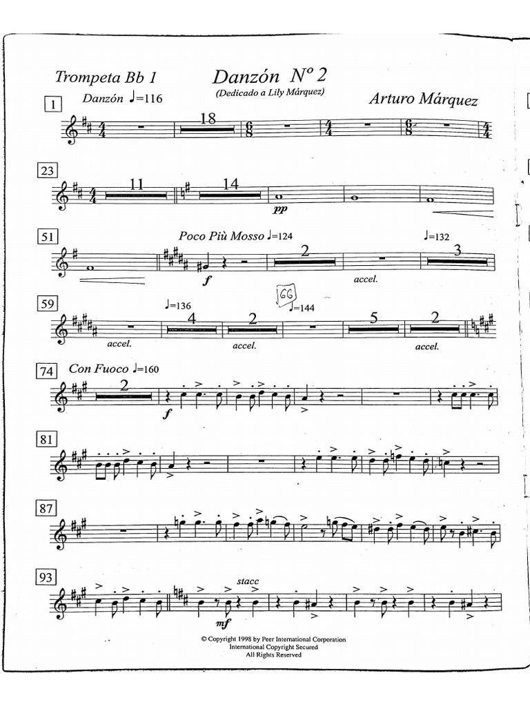 Danzon Marquez Trumpet 1 | PDF