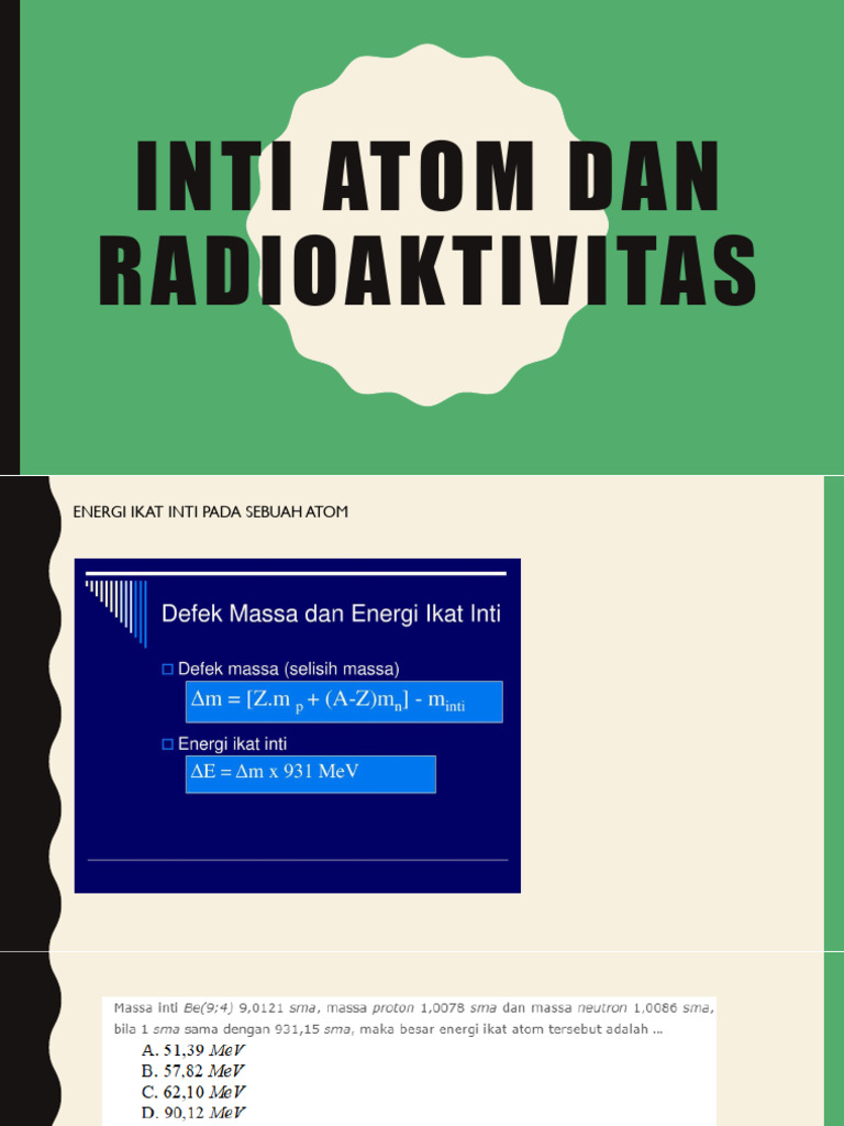 Inti atom dan radioaktivitas | PDF