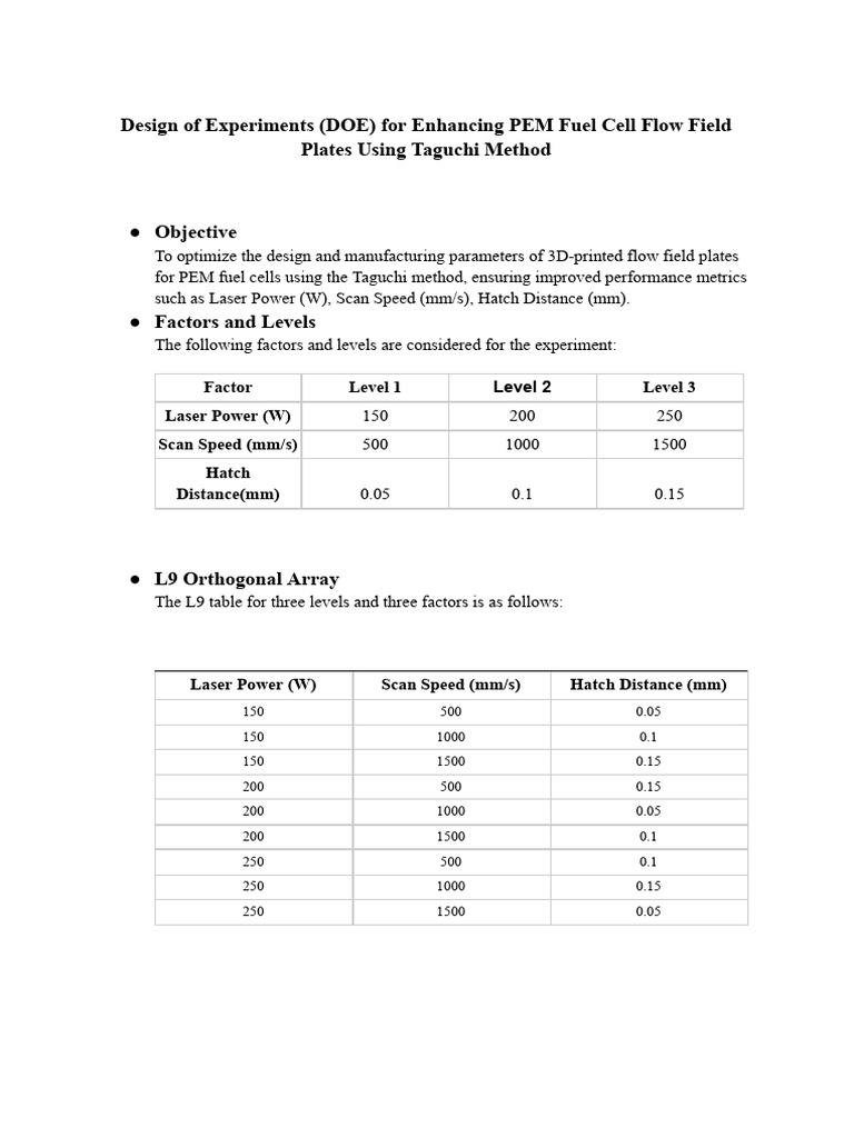 Taguchi Method for DOE | PDF