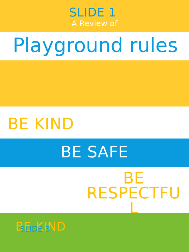 Playground Rules for Safety and Kindness | PDF