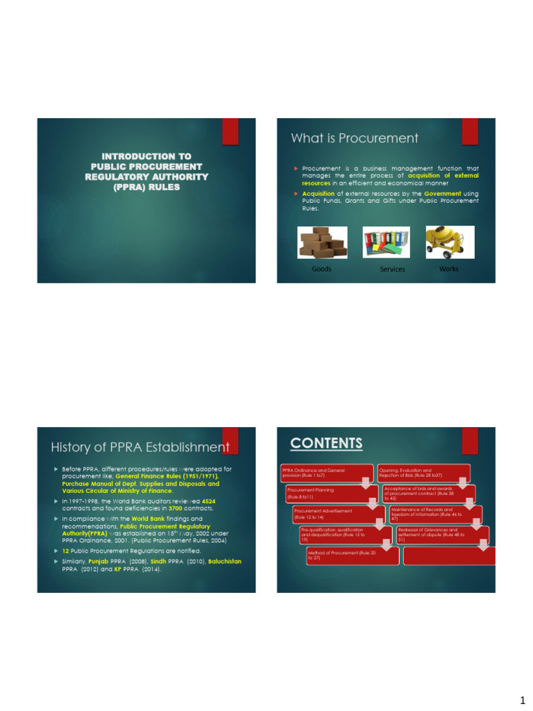 Introduction To PPRA Rules - PS-3 | PDF | Procurement | Specification ...