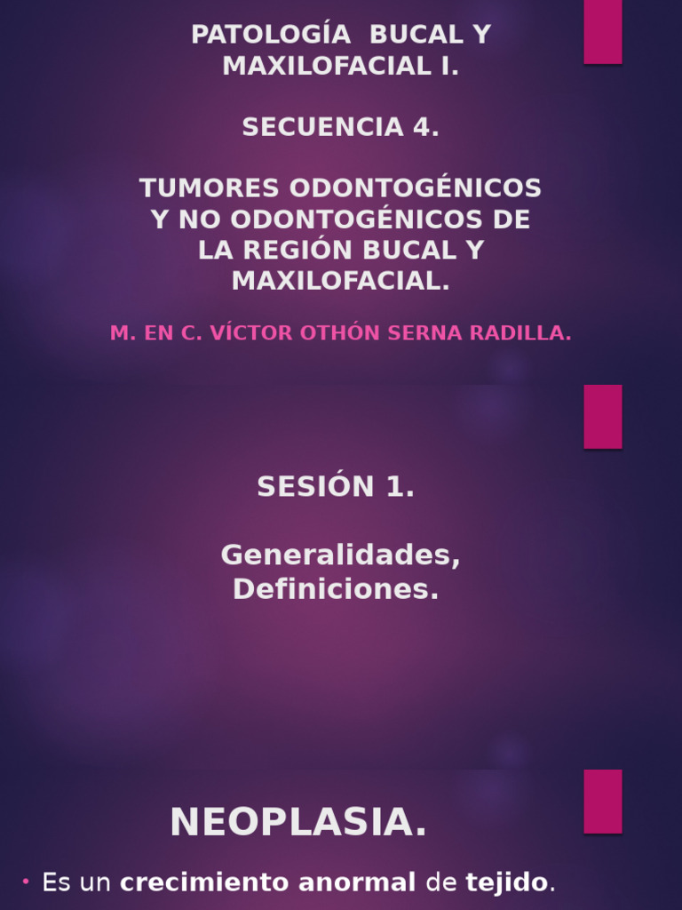 Secuencia 4 Tumores Odontogénicos y No Odontogénicos de La Región Bucal y Maxilofacial | PDF ...