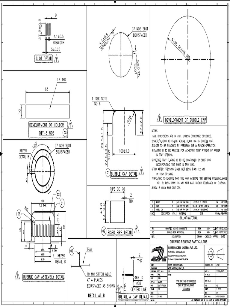 Bubble Cap 4 Inch Detail R01 | PDF
