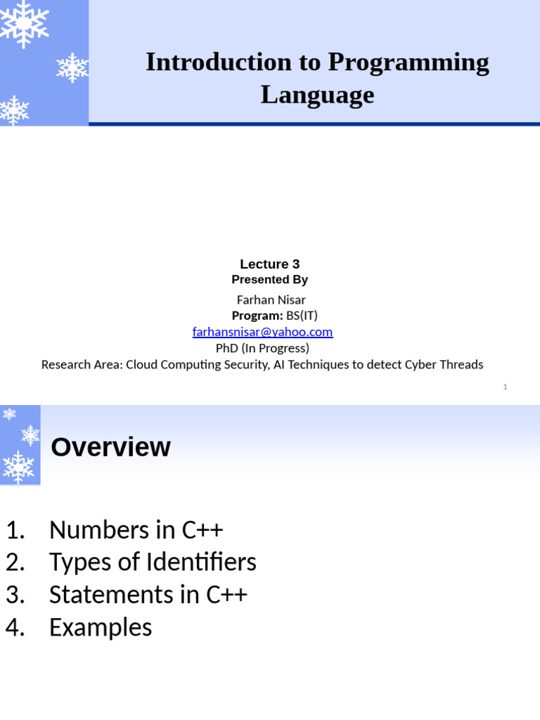 Lecture 3 | PDF | Integer (Computer Science) | Namespace Lecture 3 | PDF | Integer (Computer Science) | Namespace
