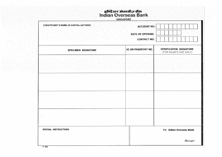 Specimen Signature Card | PDF