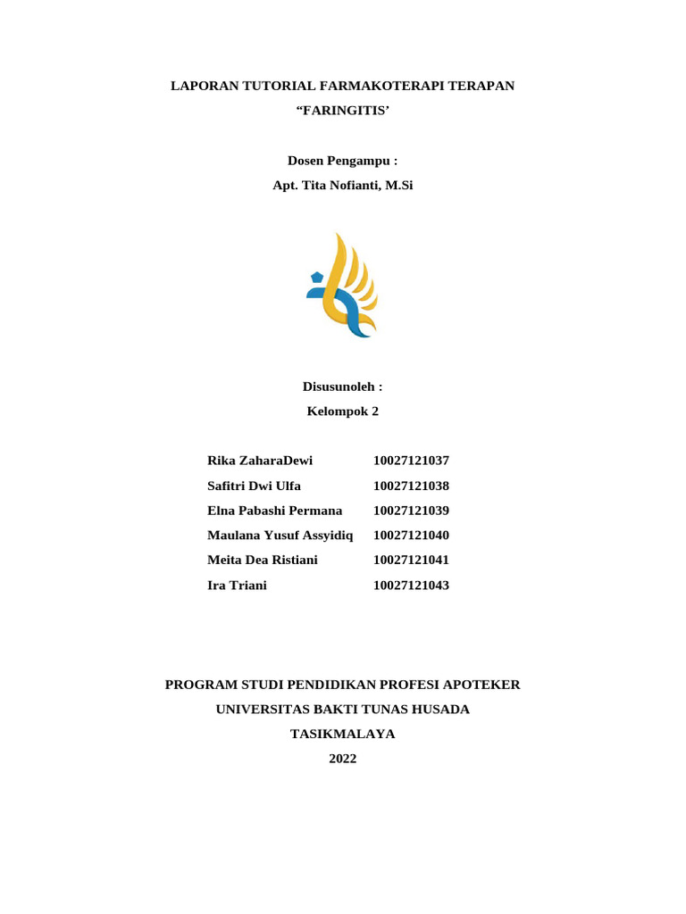 Tutorial Farmakoterapi Faringitis | PDF