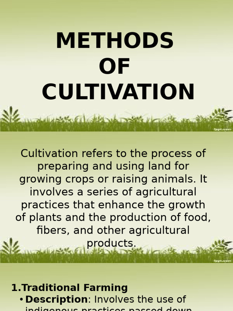Methods of Crop Cultivation & Propagation | PDF | Agriculture | Grafting