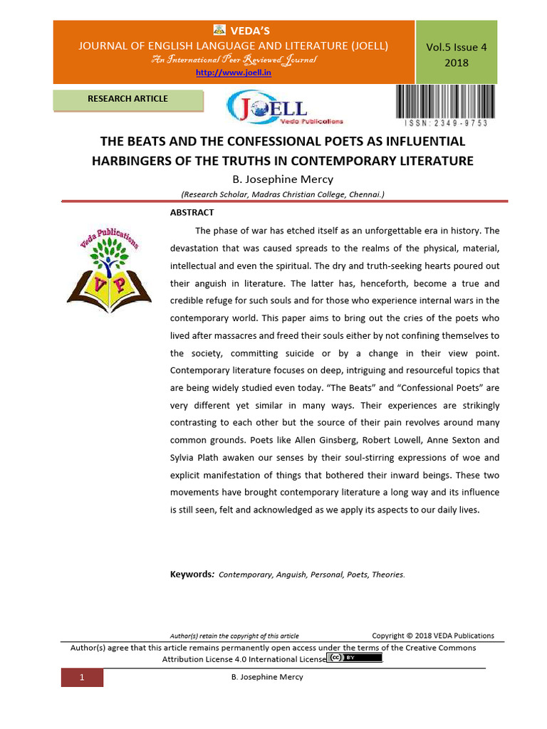 1 4 The Beats and The Confessional Poets | PDF | Allen Ginsberg | Poetry