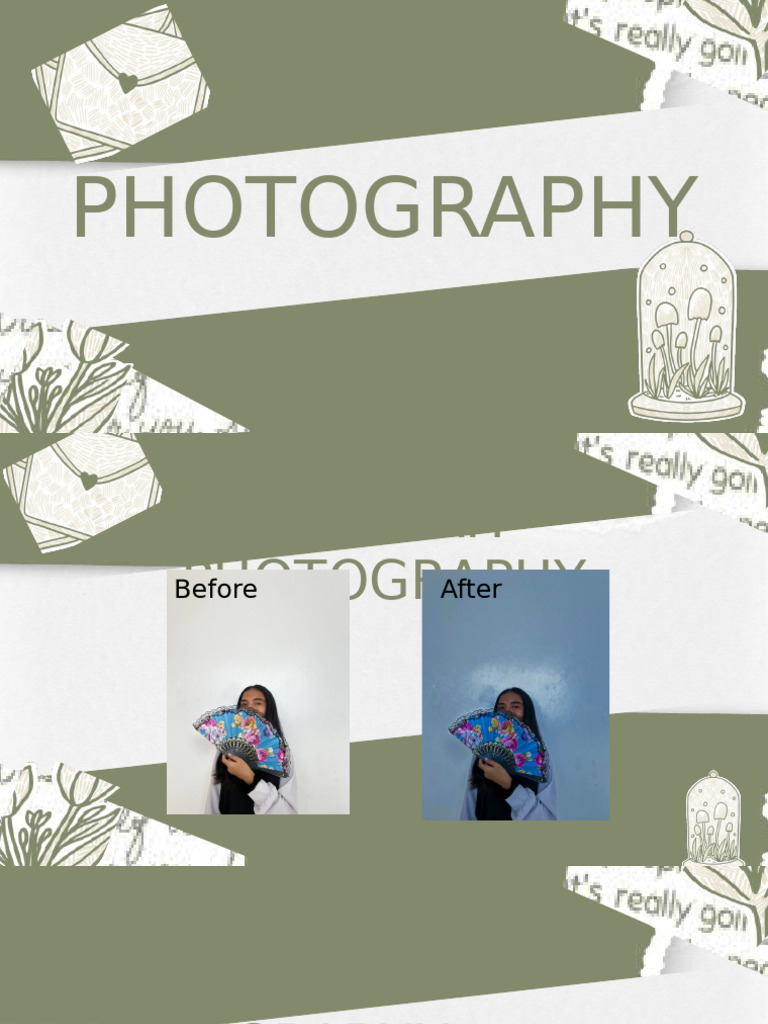 Olive Green White Minimalist Cute Scrapbook Presentation | PDF