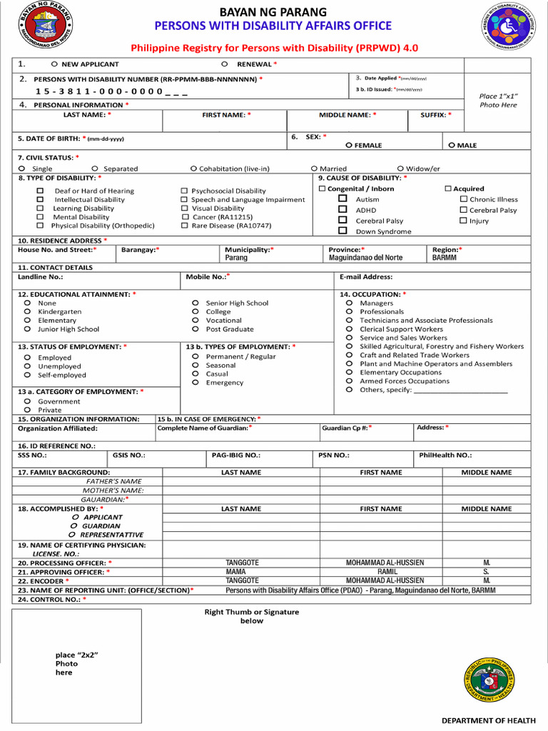 PRPWD FORM Edited (A4) | PDF