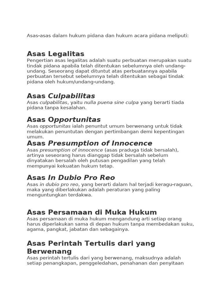 Asas Asas Hukum | PDF