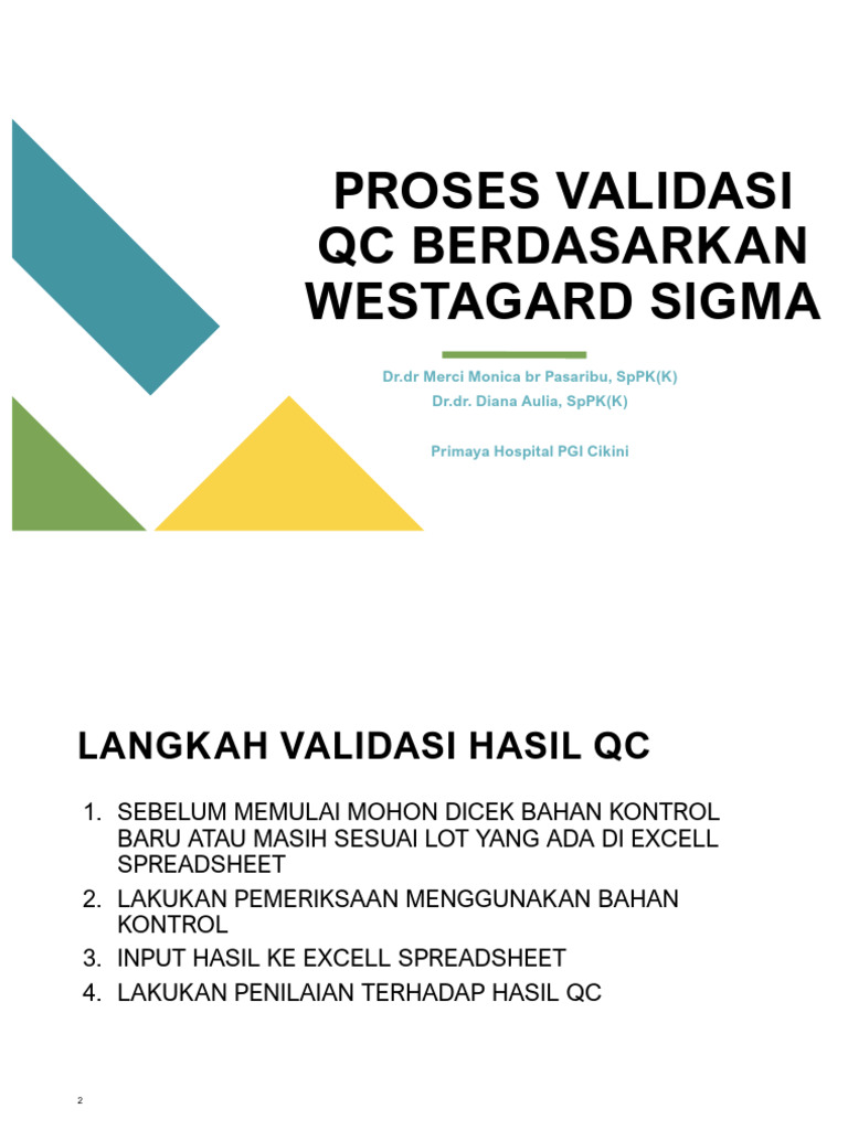Proses Validasi QC dengan Westgard Rules | PDF