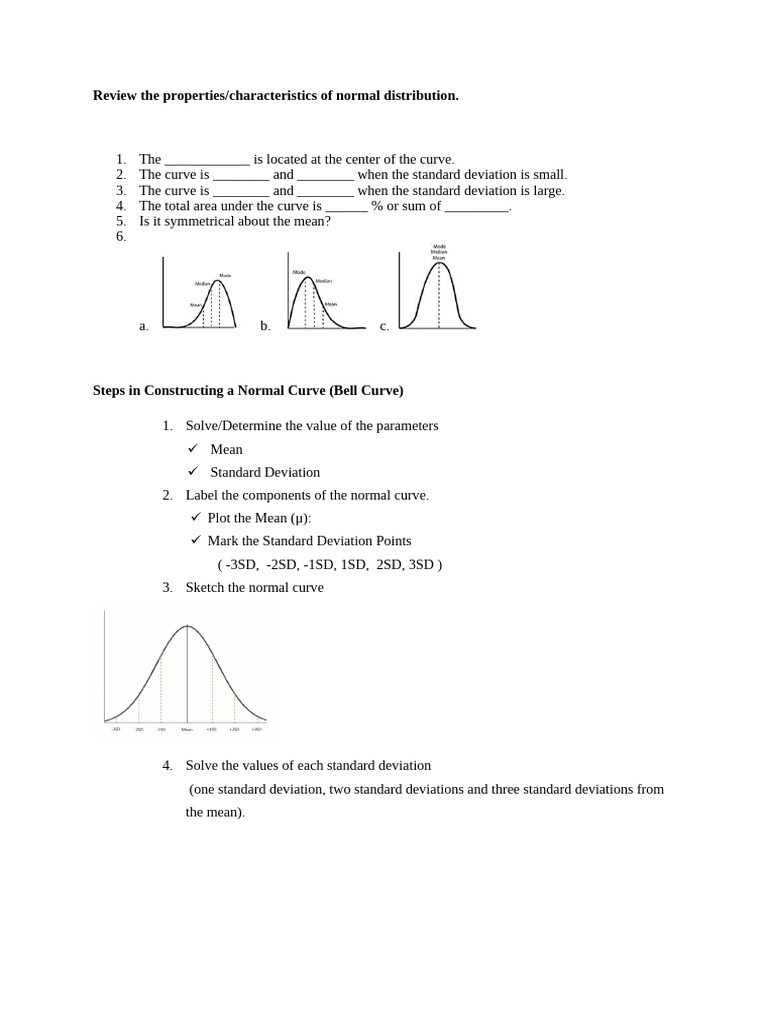 Contruct A Normal Curve | PDF