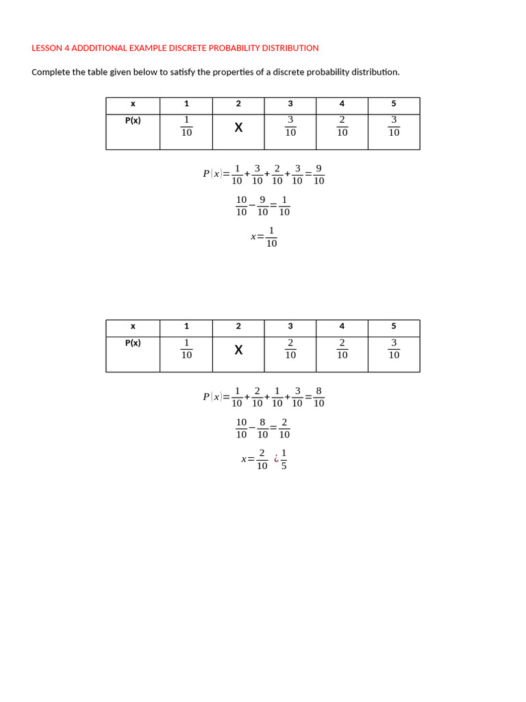 Discrete Probability Distribution Lesson | PDF | Probability Theory ...