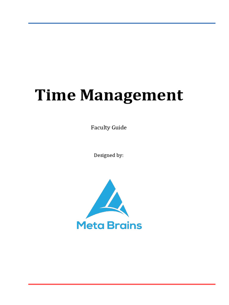 Time Management Faculty Guide | PDF | Time Management | Professional Skills