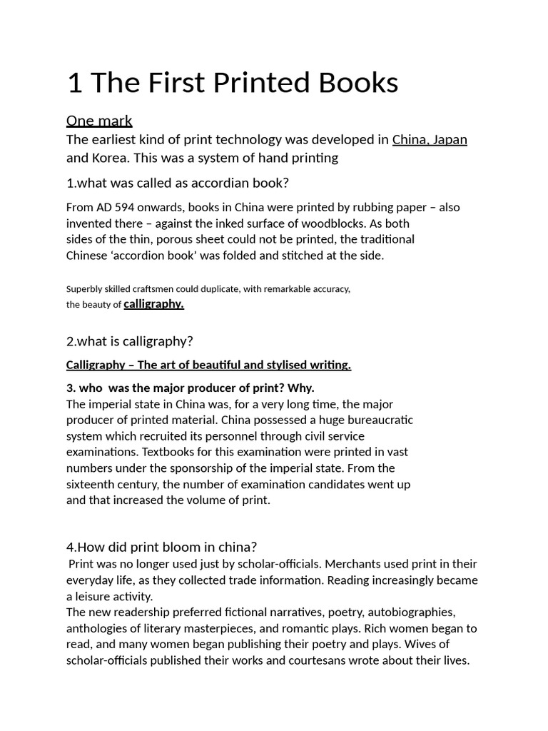 1 The First Printed Books | PDF | Printing | Books