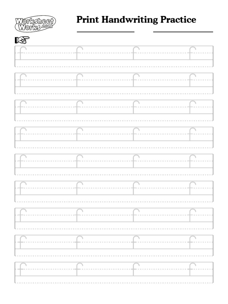 Tracing Lower Case Fghij | PDF