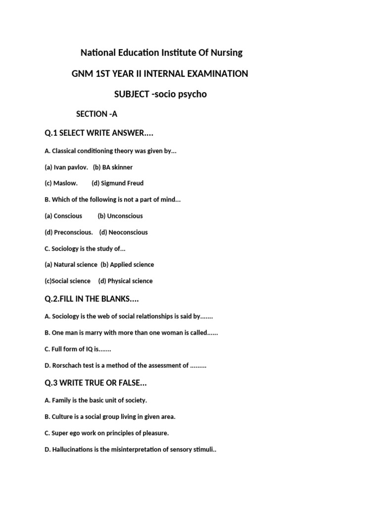 National Education Institute of Nursin1 SOCIO | PDF