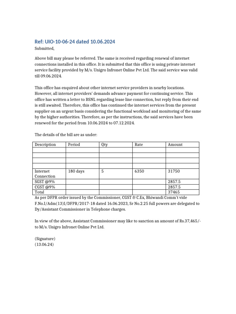 Renewal Bill | PDF