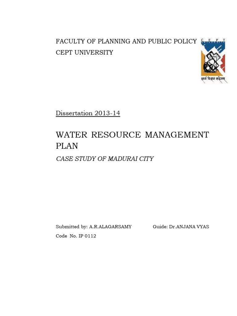 Water Resource Management Plan Madurai | PDF | Water | Water Resources