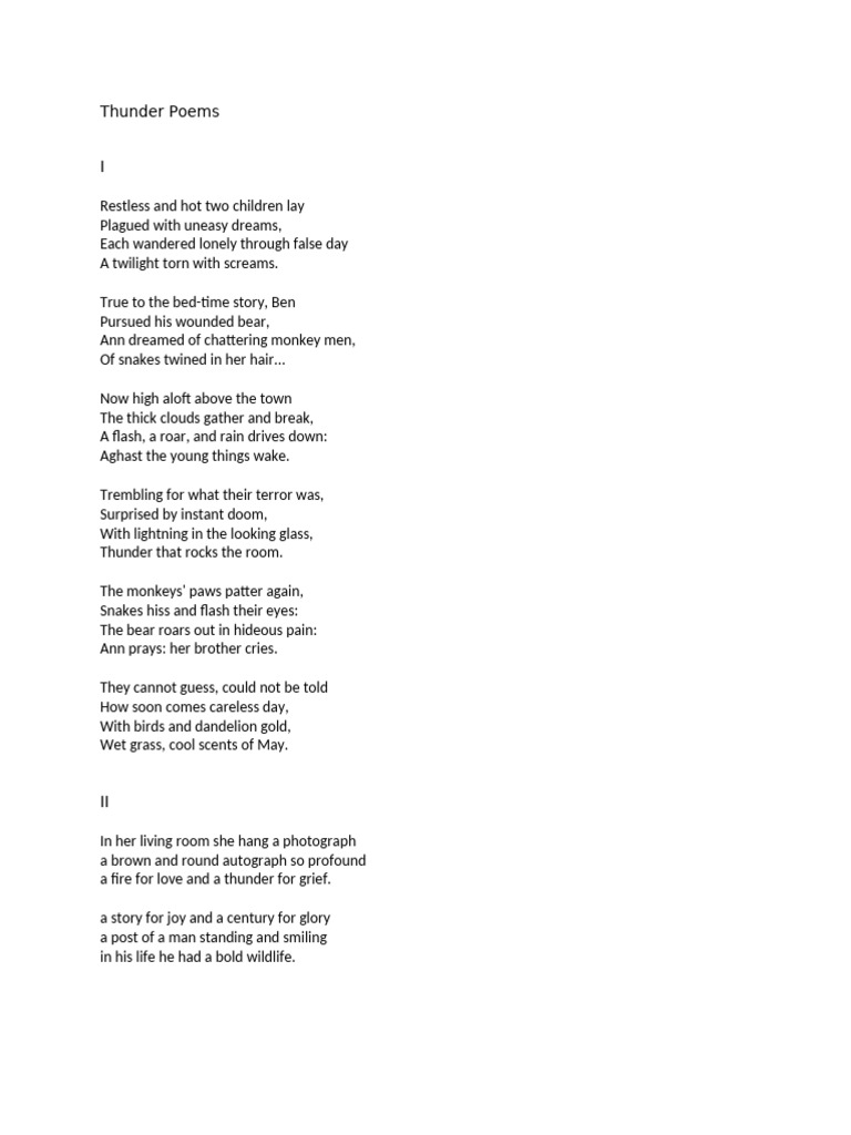 Thunder Poems | PDF