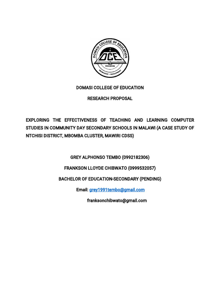 Effectiveness of Computer Studies in Malawi | PDF